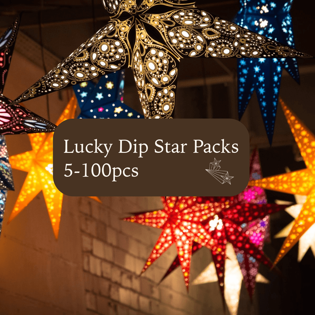 Lucky Dip Star Bundle – Random 5–100 Paper Star Lanterns – Paper Starlights