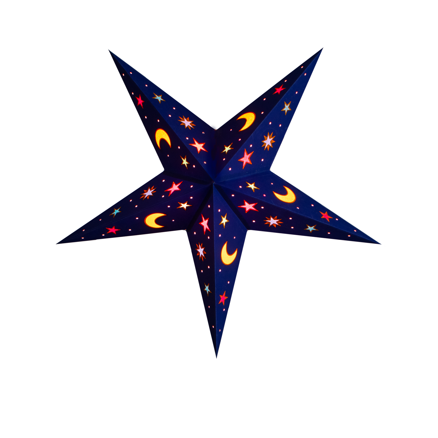 Night Sky Blue / Multicoloured | Lamp Shade – Paper Starlights