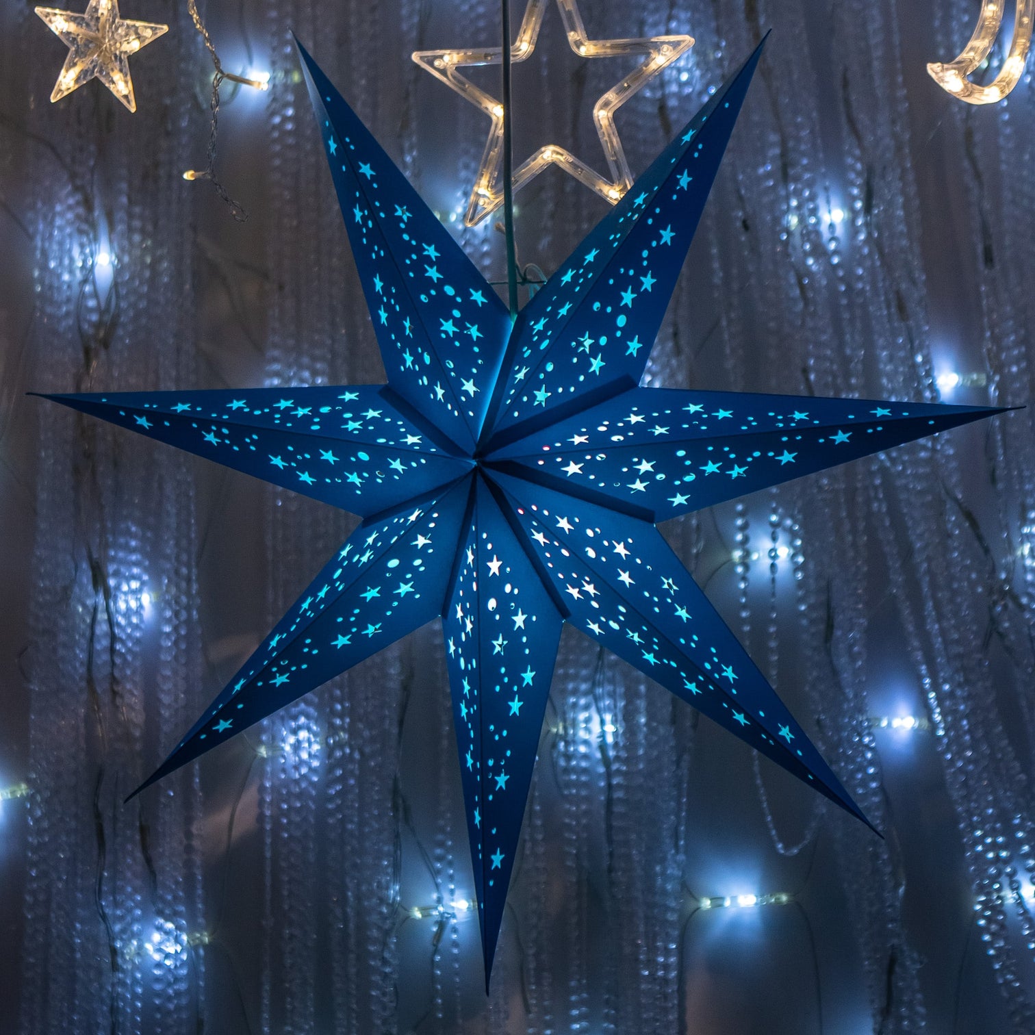 Venus Sea Blue Lantern | Lamp Shade – Paper Starlights